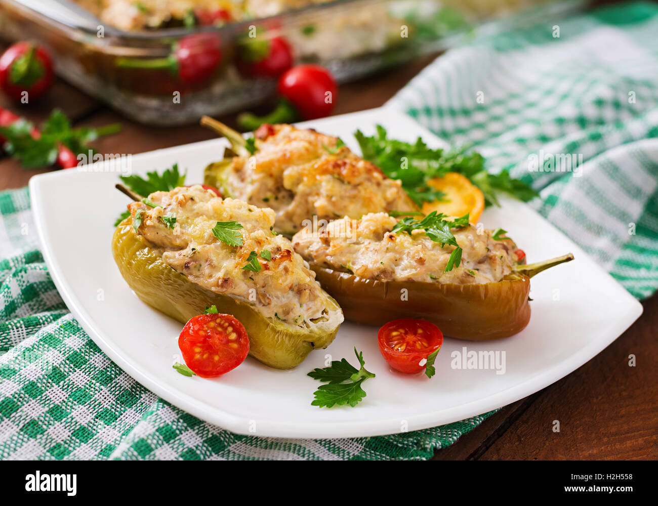 Stuffed Capsicum With Chicken Mince - Tringart