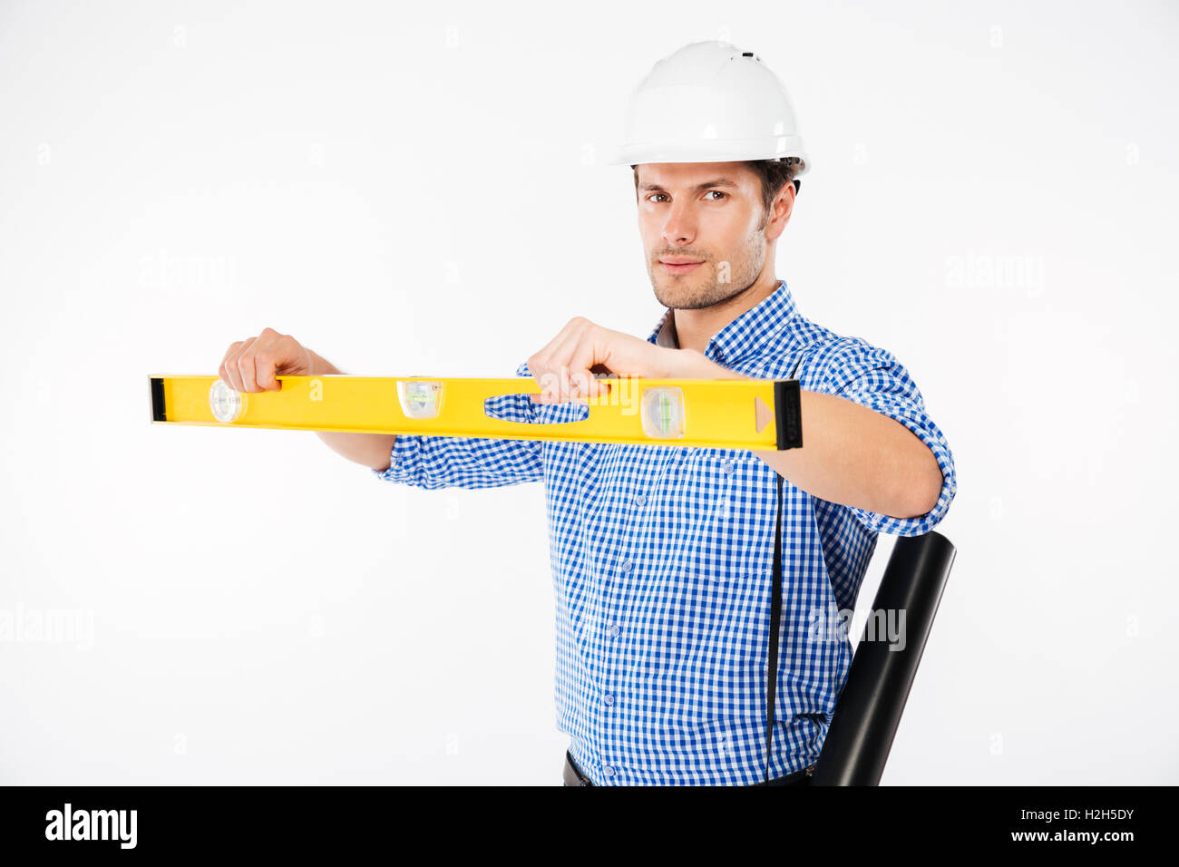 Spirit level man hi-res stock photography and images - Alamy