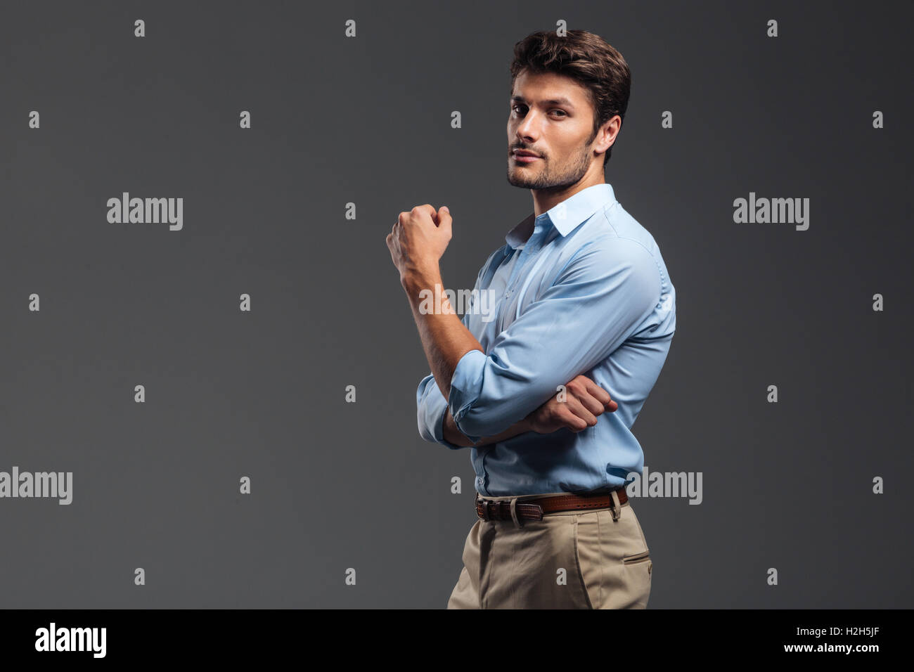 Man standing side view isolated hi-res stock photography and images - Alamy
