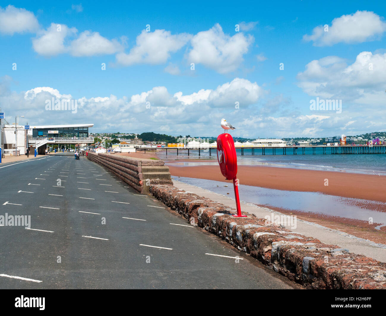 Promenade with pier in Paignton Devon UK Stock Photo - Alamy