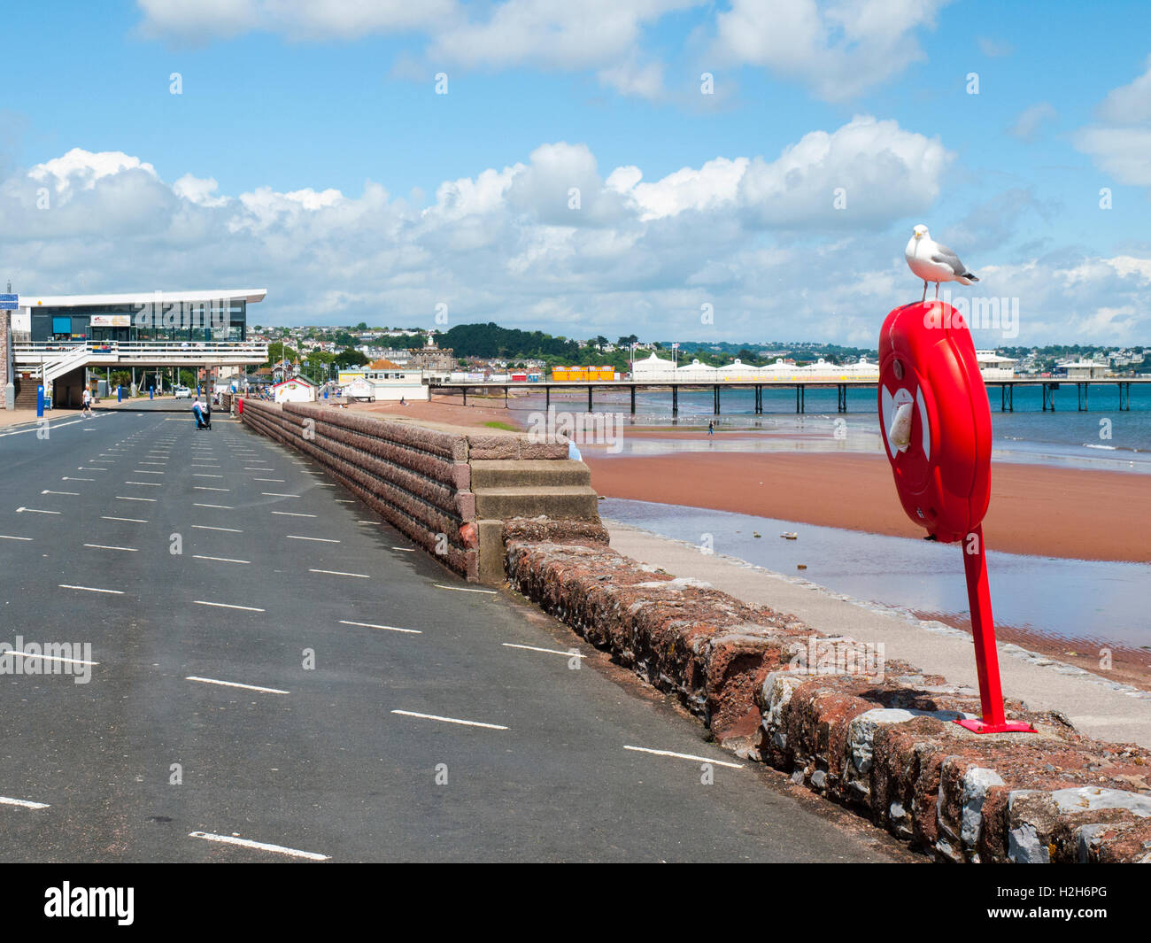 Promenade with pier in Paignton Devon UK Stock Photo - Alamy