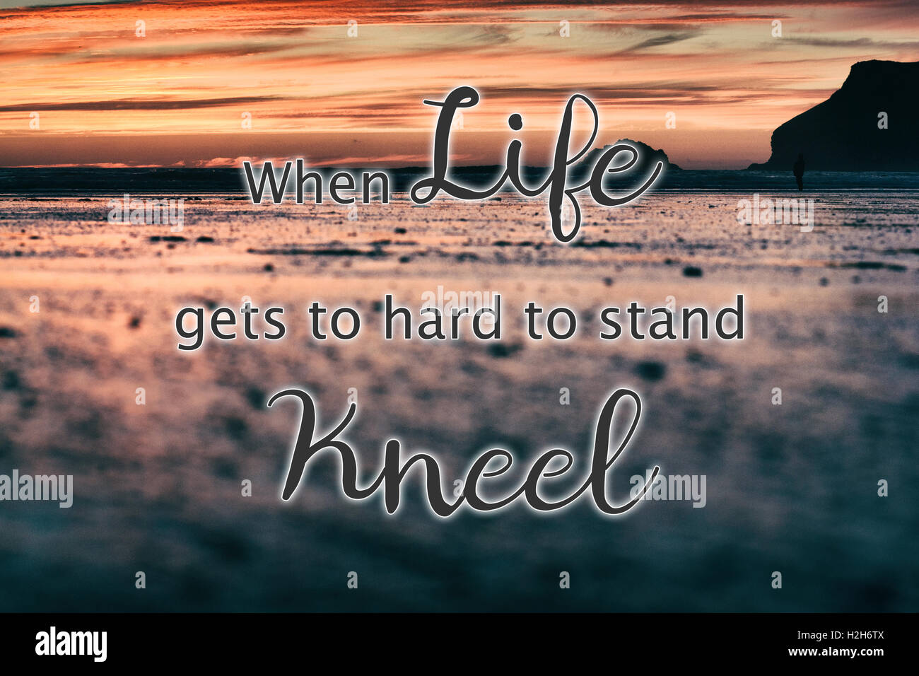 Inspirational motivational quote on a retro style background Stock ...