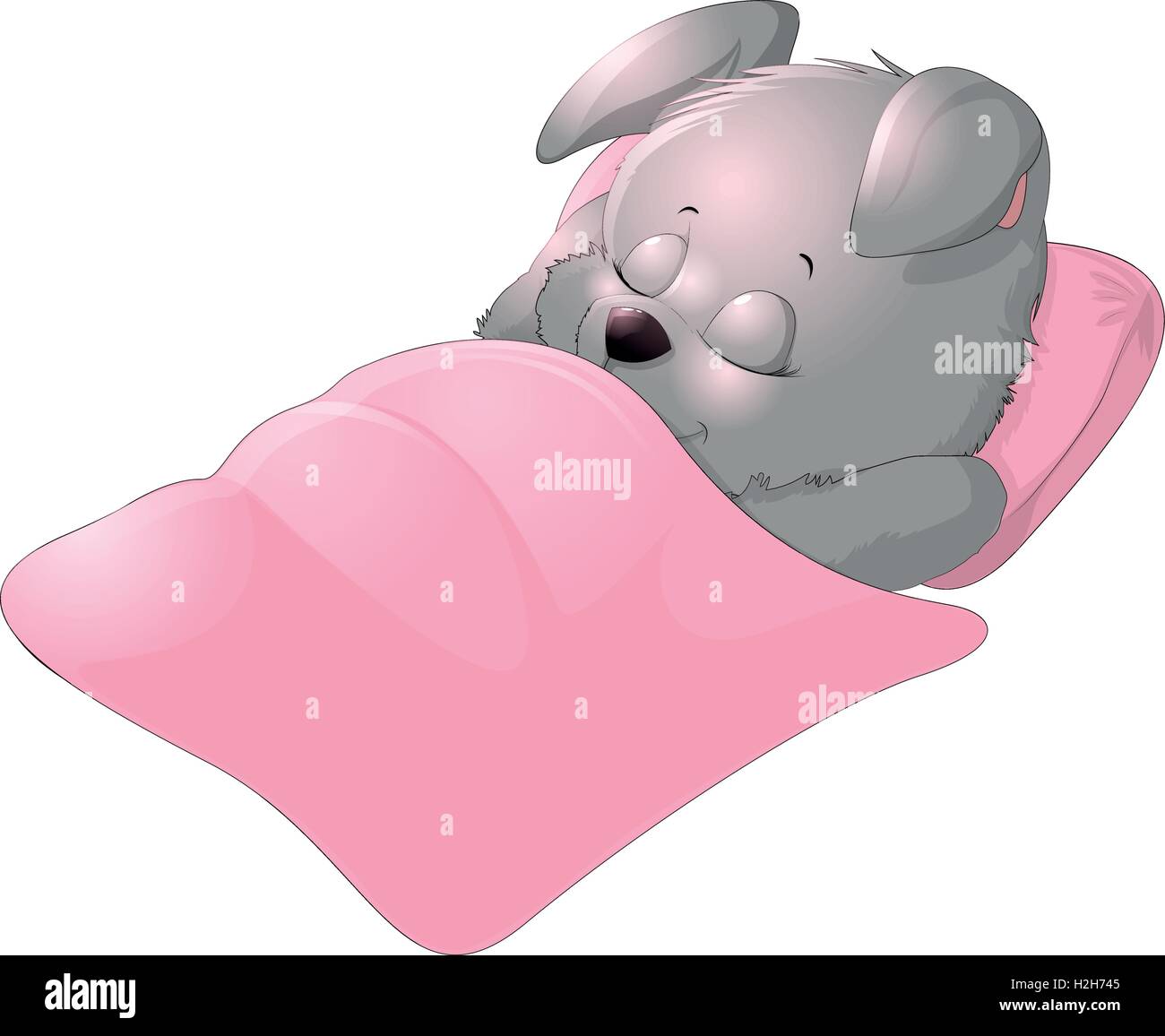 Sleeping bunny on white Cut Out Stock Images & Pictures - Alamy