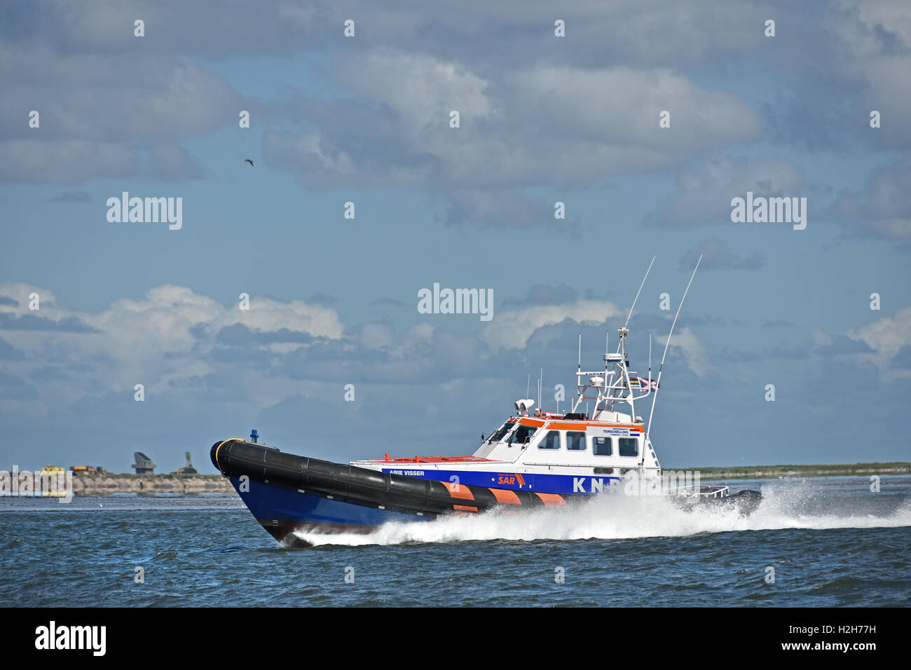 Terschelling ebb tide flood flow sea beach Dutch coast guard KNRM Stock ...