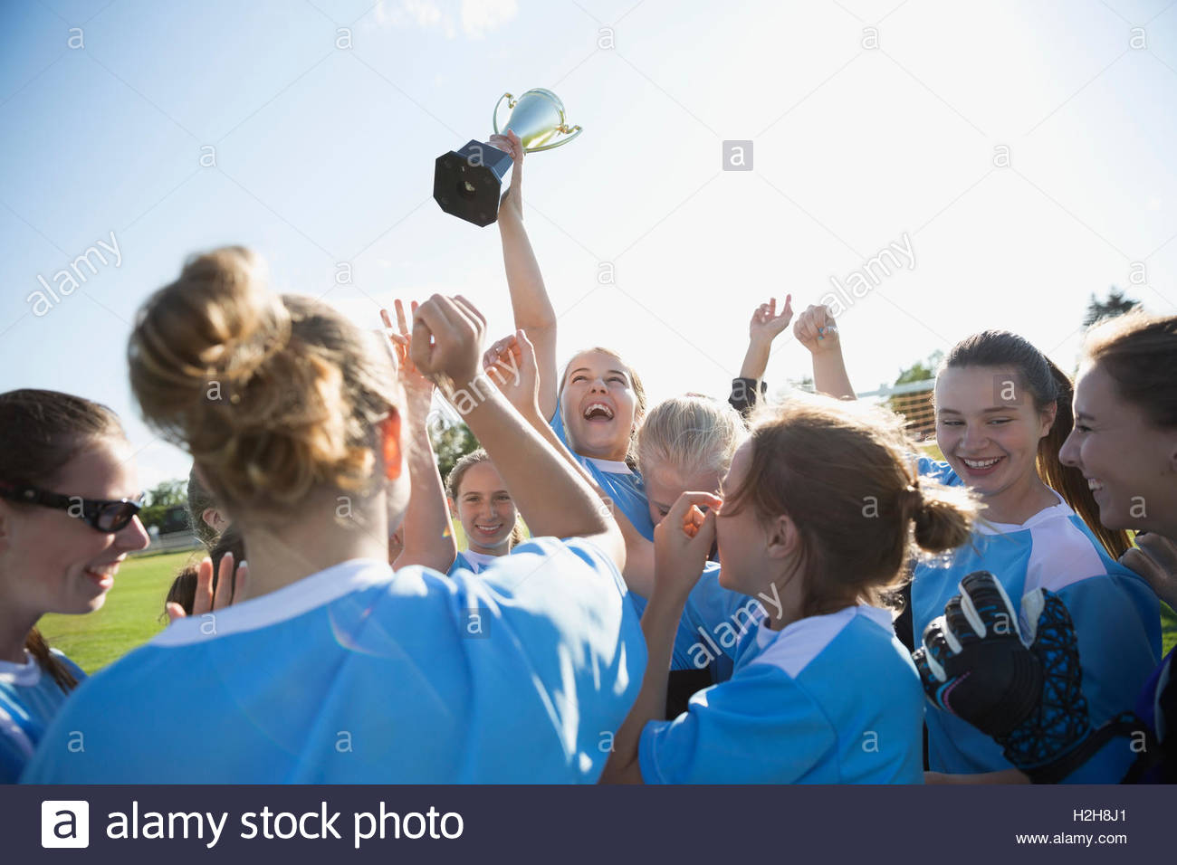 High school girls soccer happy High Resolution Stock Photography and ...