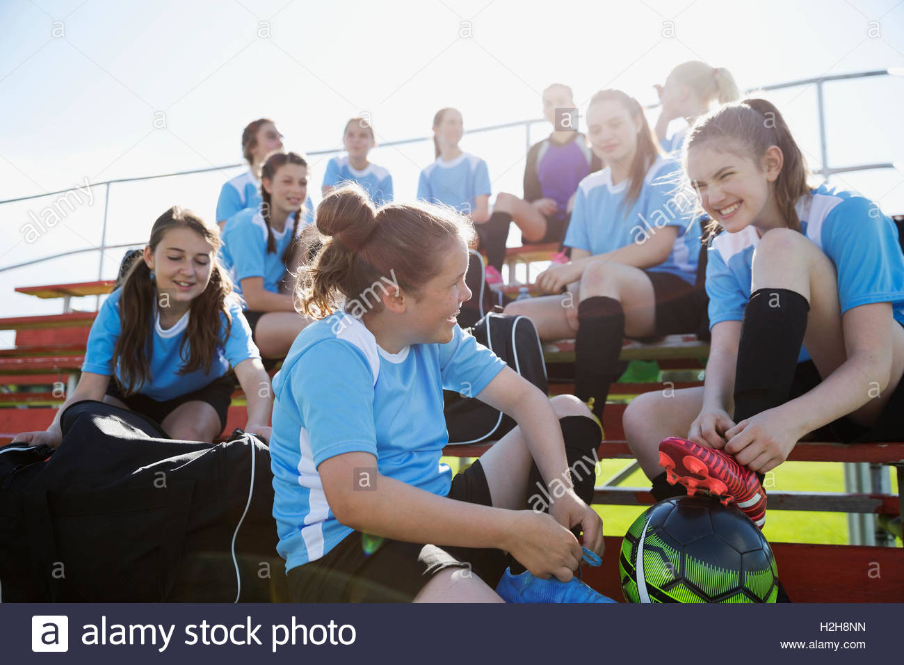 Student sitting on bleachers hi-res stock photography and images - Alamy
