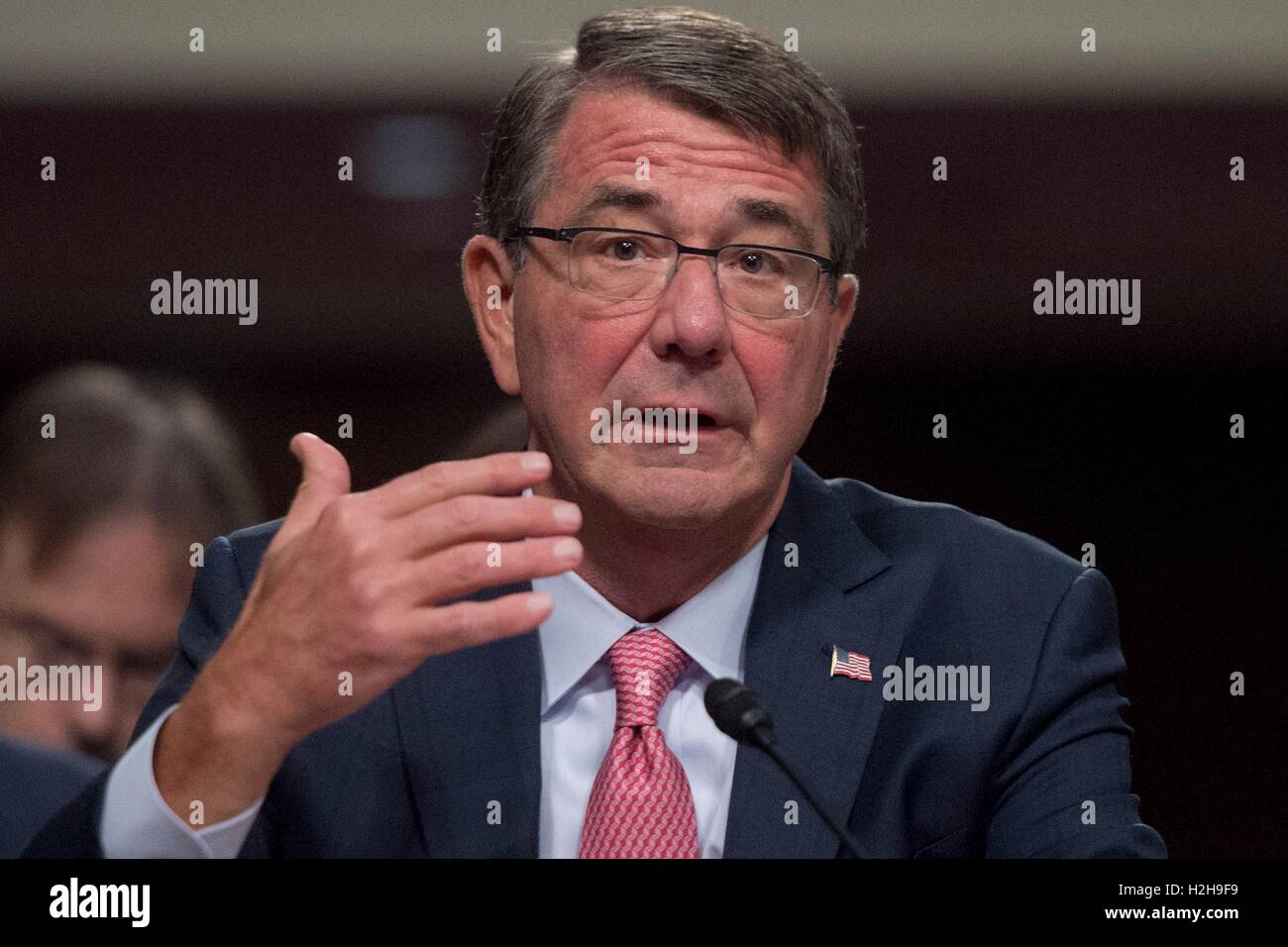 U.S. Defense Secretary Ashton Carter speaks to the Senate Armed ...