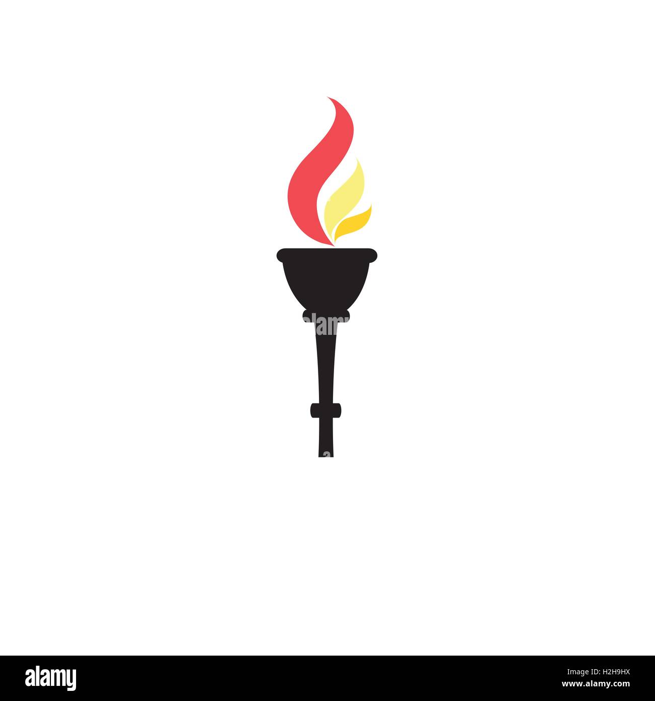 Vector torch icon. Hot flame, power flaming, heat and liberty, victory ...