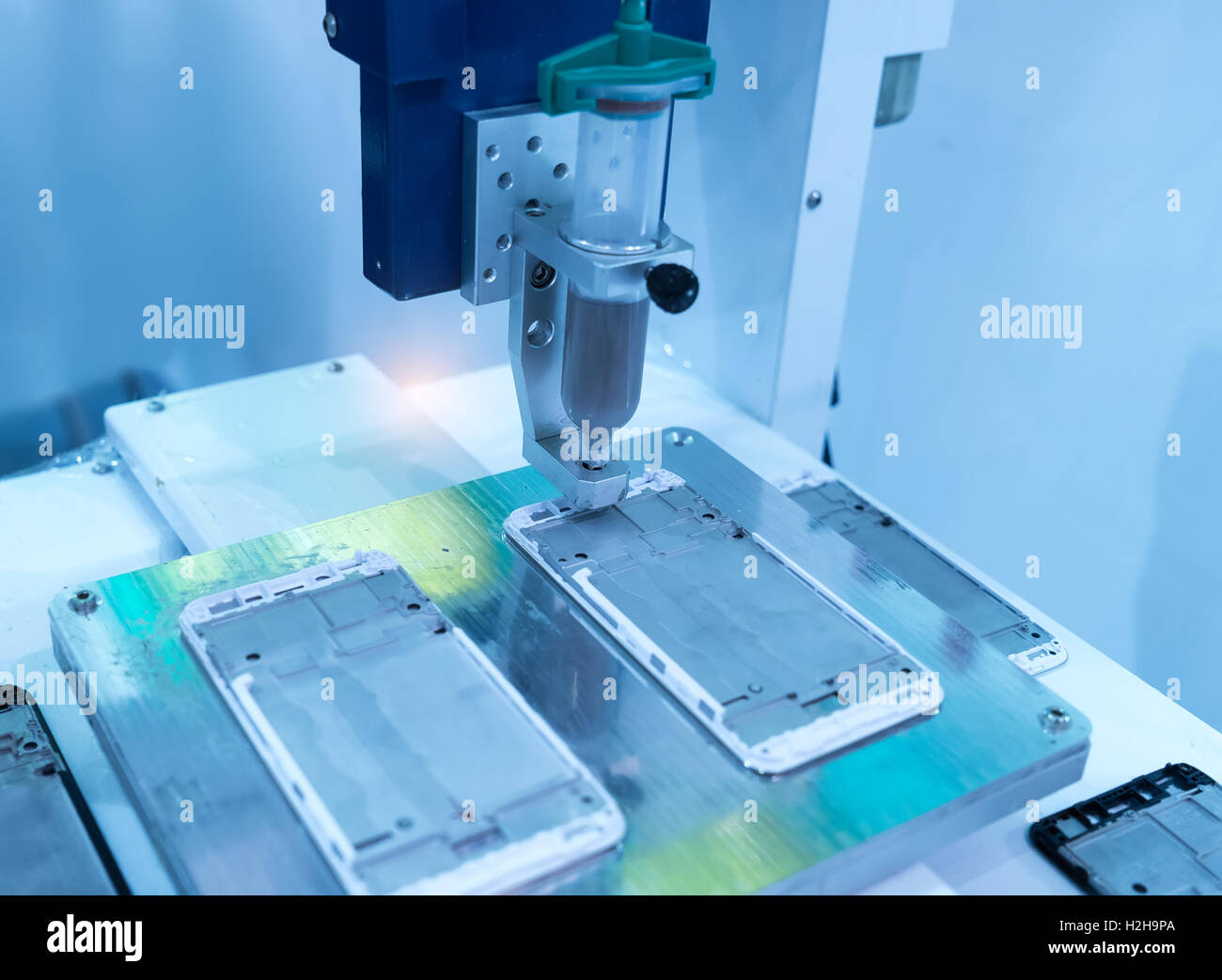 robot drill machine tool at mobile industrial manufacture factory Stock ...