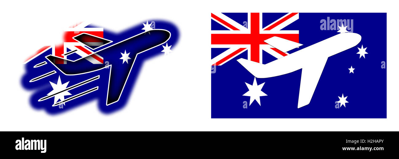 Nation flag - Airplane isolated on white - Australia Stock Photo - Alamy