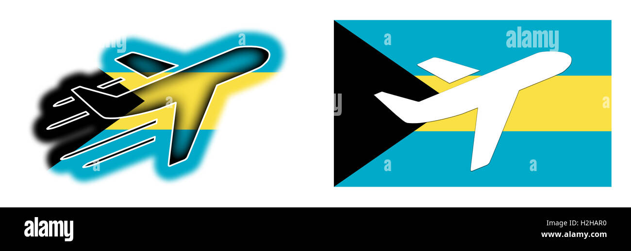 Nation flag - Airplane isolated on white - Bahamas Stock Photo - Alamy
