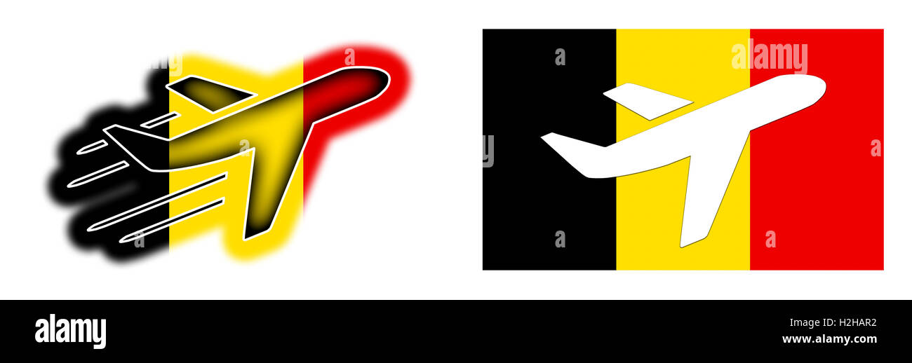 Nation flag - Airplane isolated on white - Belgium Stock Photo - Alamy
