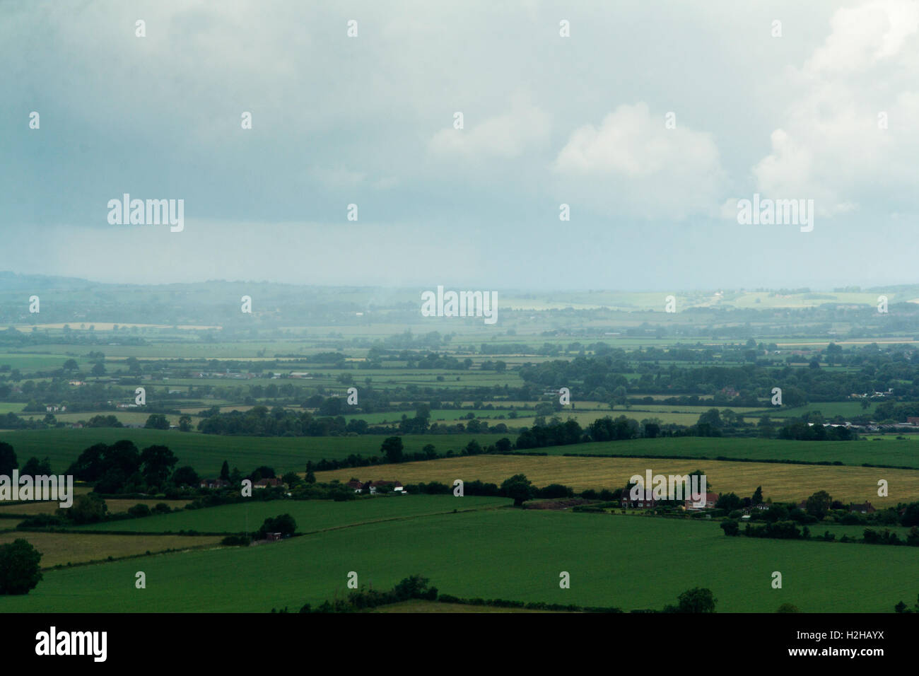 Cloudy view over the Chilterns in Buckinghamshire, England Stock Photo ...