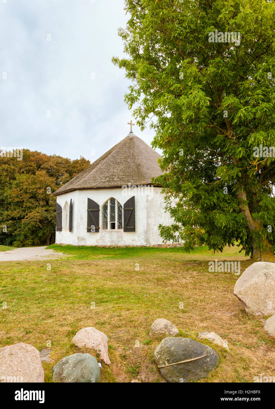 Octagonal chapel at Vitt, Cape Arkona, Rügen, Germany Stock Photo - Alamy