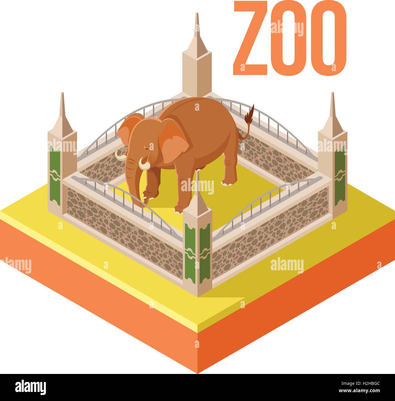 Zoo Elephant isometric icon Stock Vector Image & Art - Alamy