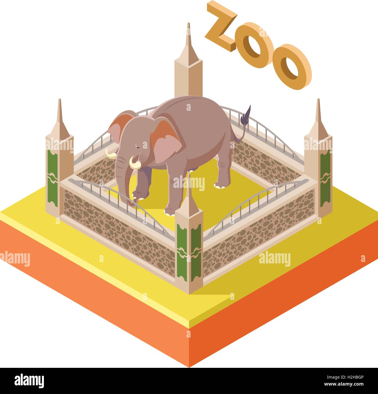 Zoo Elephant isometric icon2 Stock Vector Image & Art - Alamy