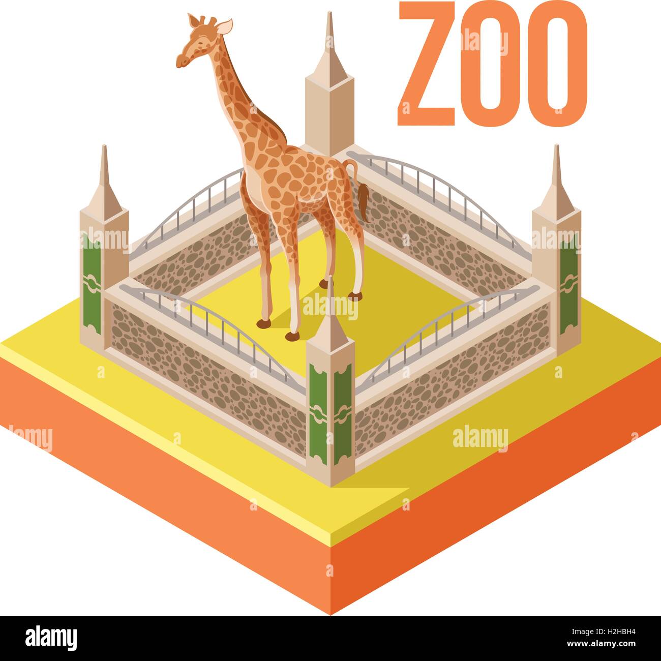 Zoo Giraffe isometric icon Stock Vector Image & Art - Alamy