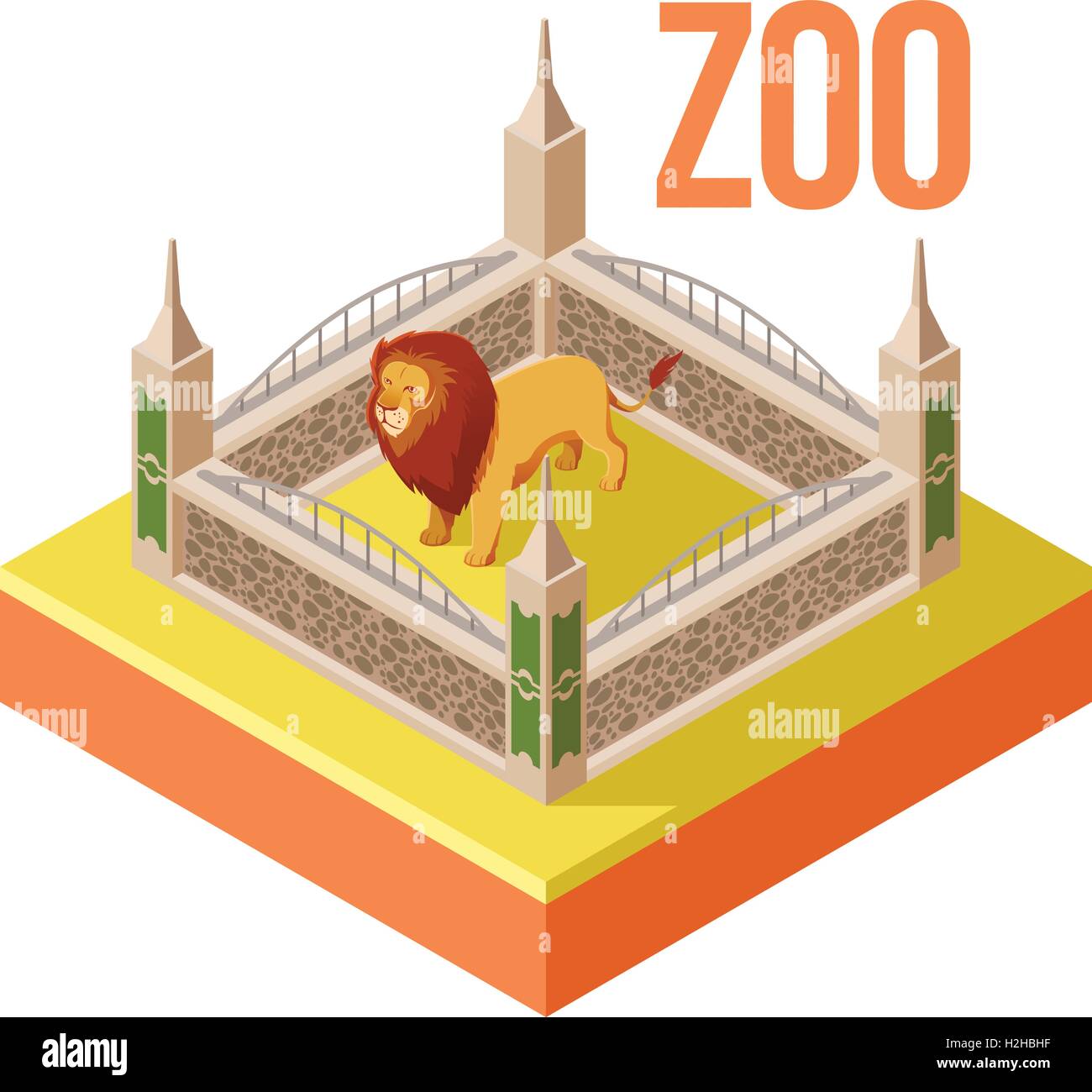 Zoo Lion isometric icon Stock Vector Image & Art - Alamy
