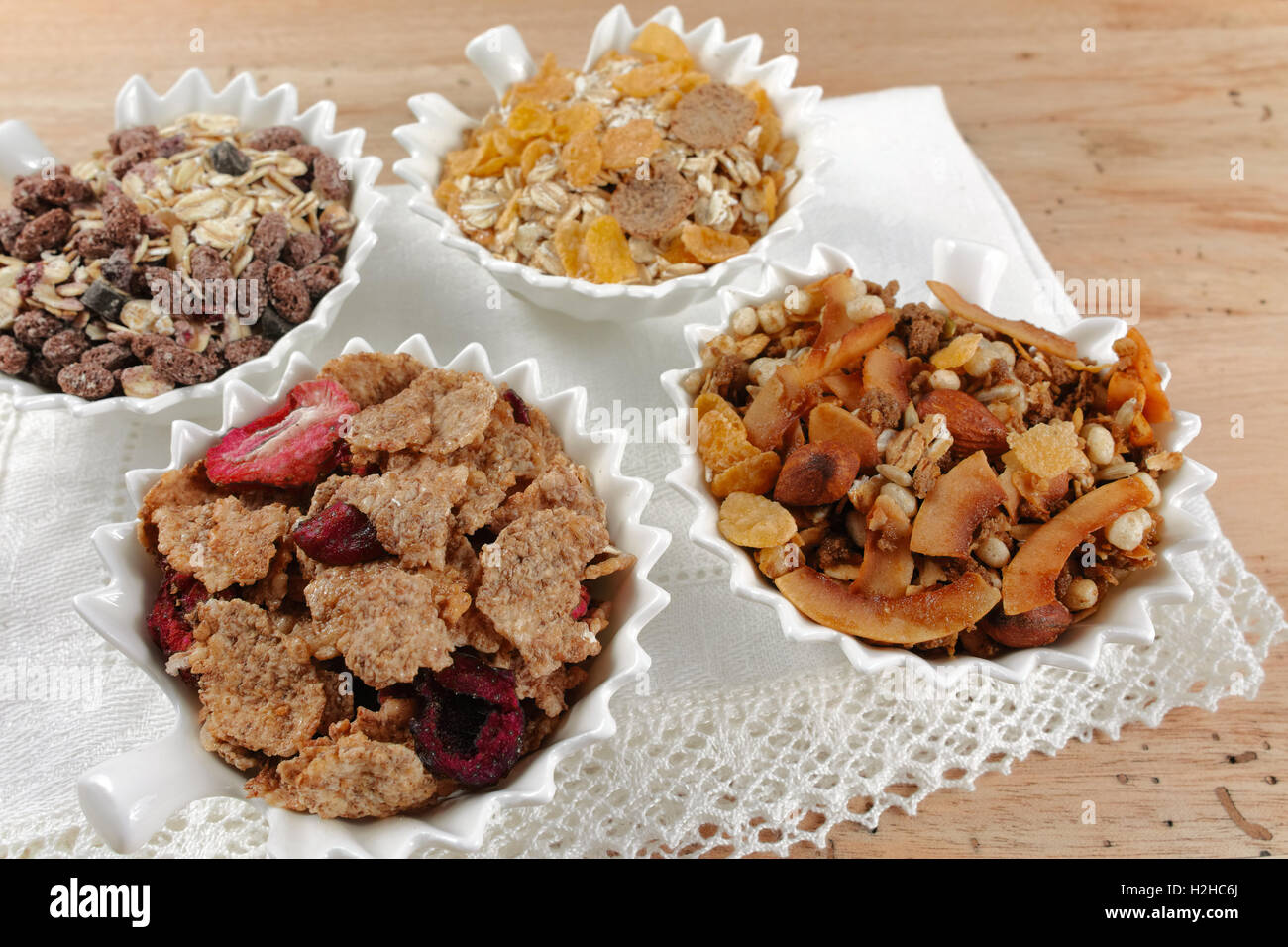 Delicious mix granola muesli cereal with fruits and nuts, healthy ...