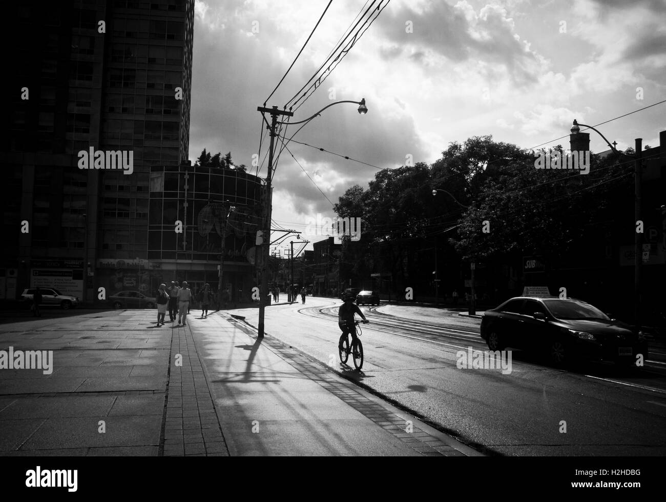 A cyclist in Toronto, Canada Stock Photo - Alamy