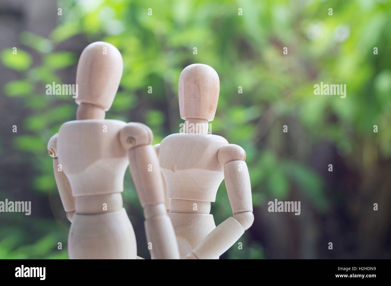 couple two wooden figure romantic Stock Photo - Alamy