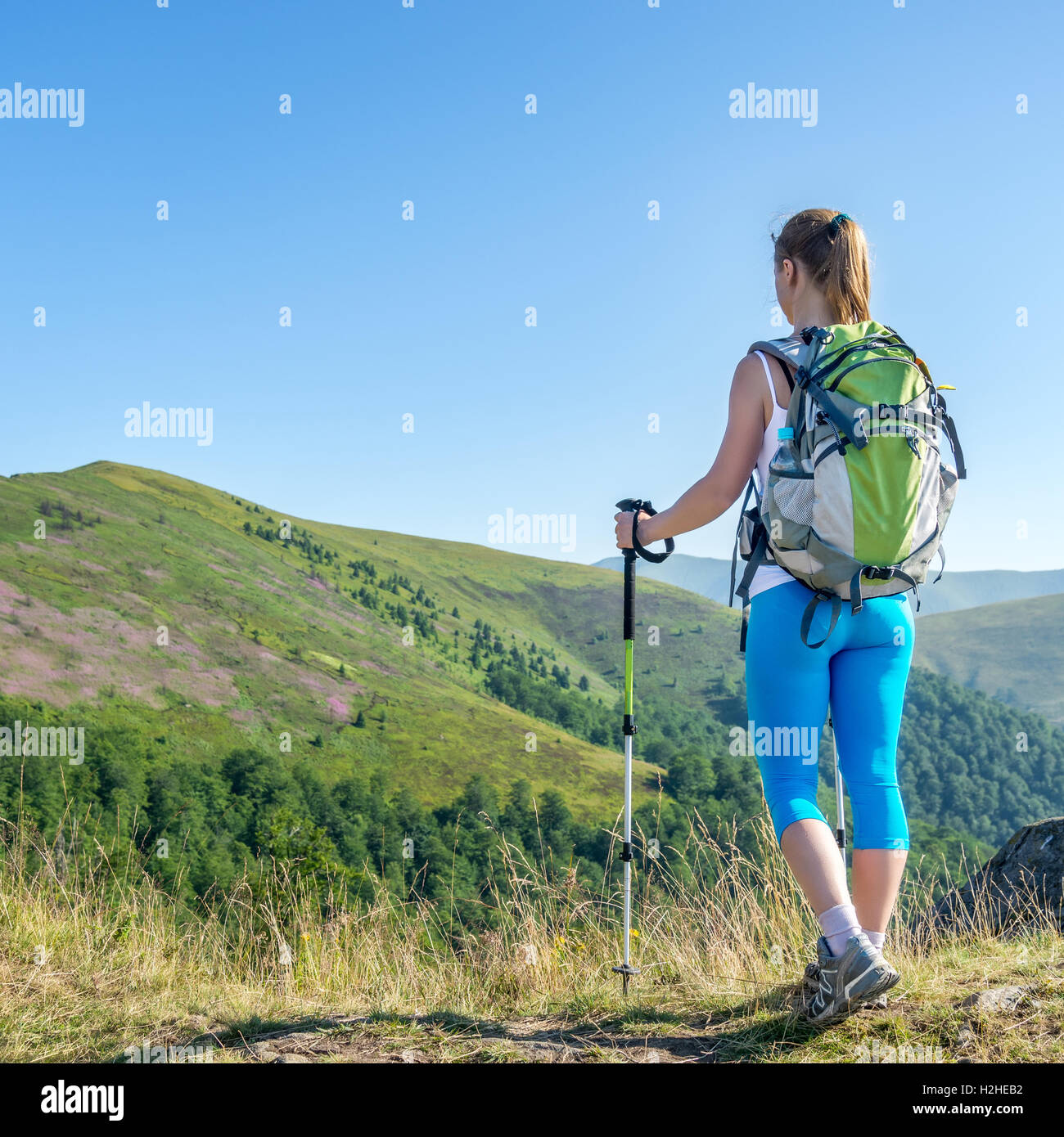 Tourist with backpack Stock Photo - Alamy