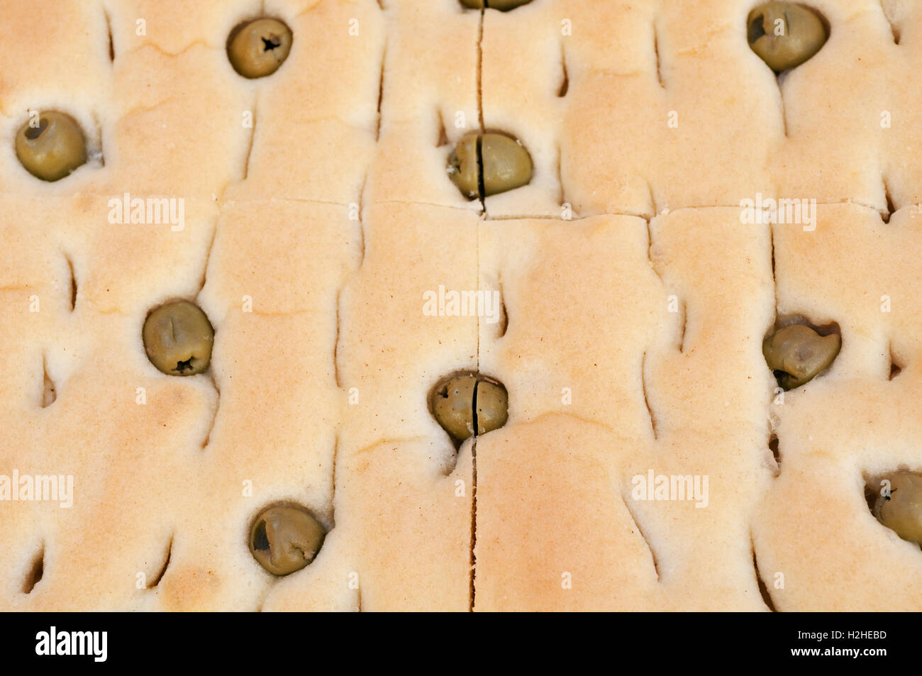 Ligurian Focaccia Bread called Focaccia alla Genovese whit Olives ...