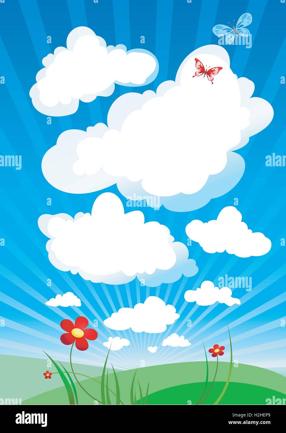 Cloudy sun summer Stock Vector Images - Alamy