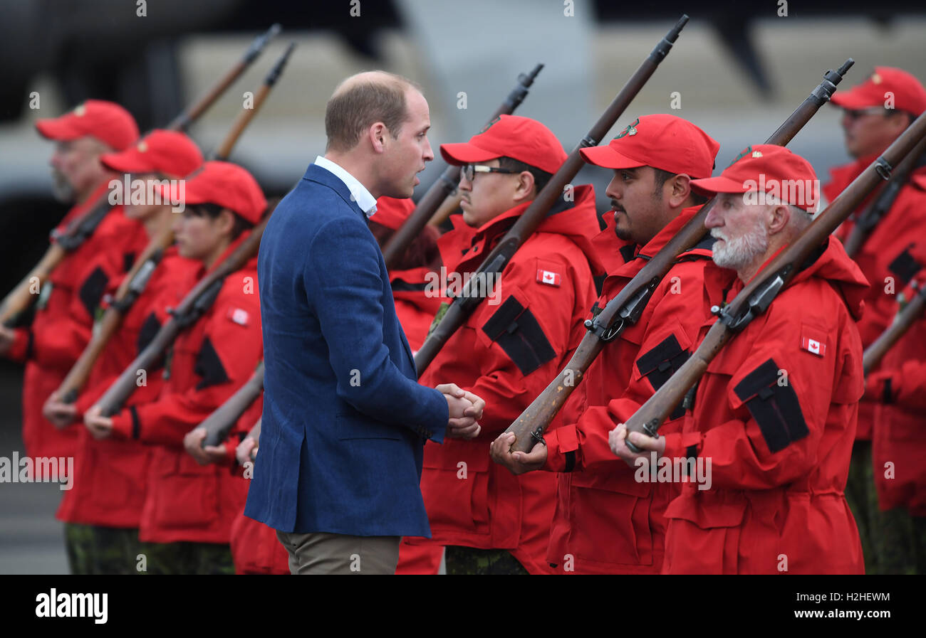 The Duke of Cambridge meets Canadian Rangers as he arrives with the ...