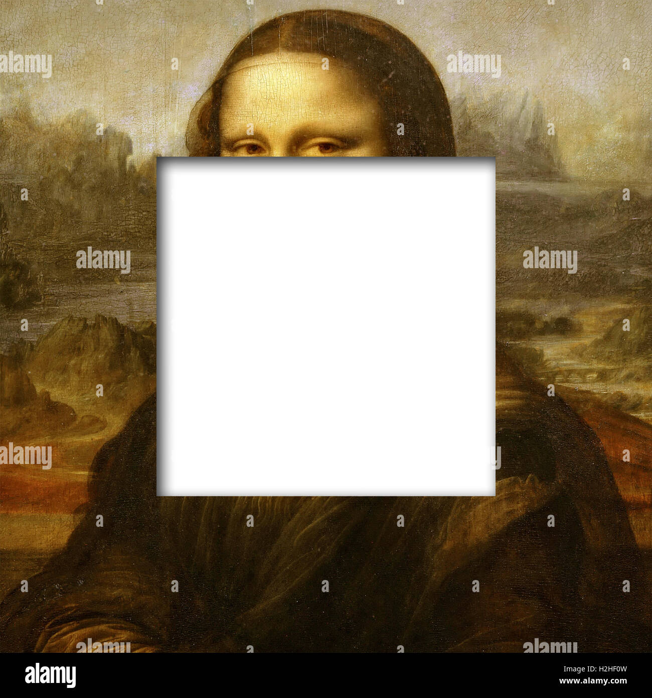 Mona Lisa modified with a missing part Stock Photo - Alamy