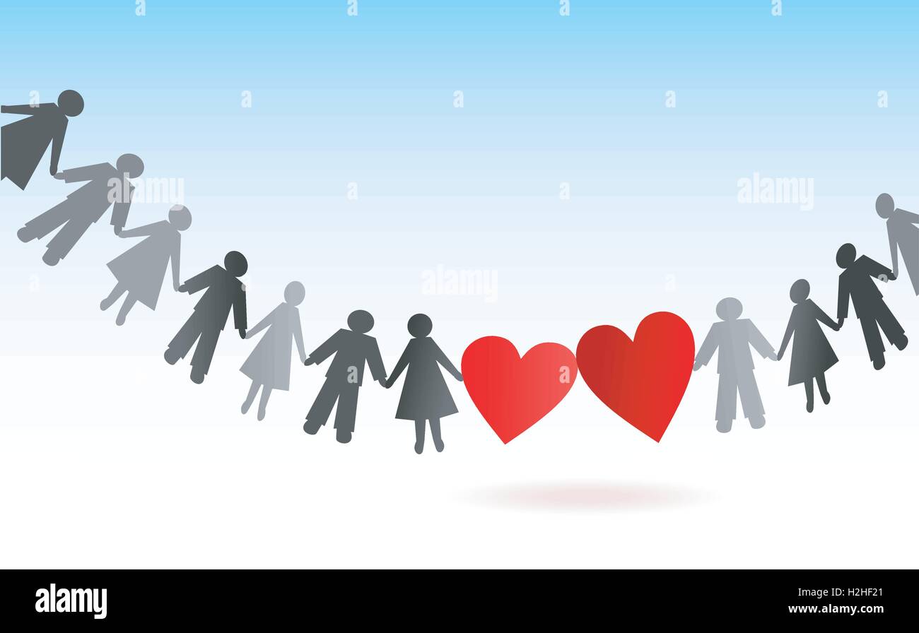 Blue paper hearts on Stock Vector Images - Alamy