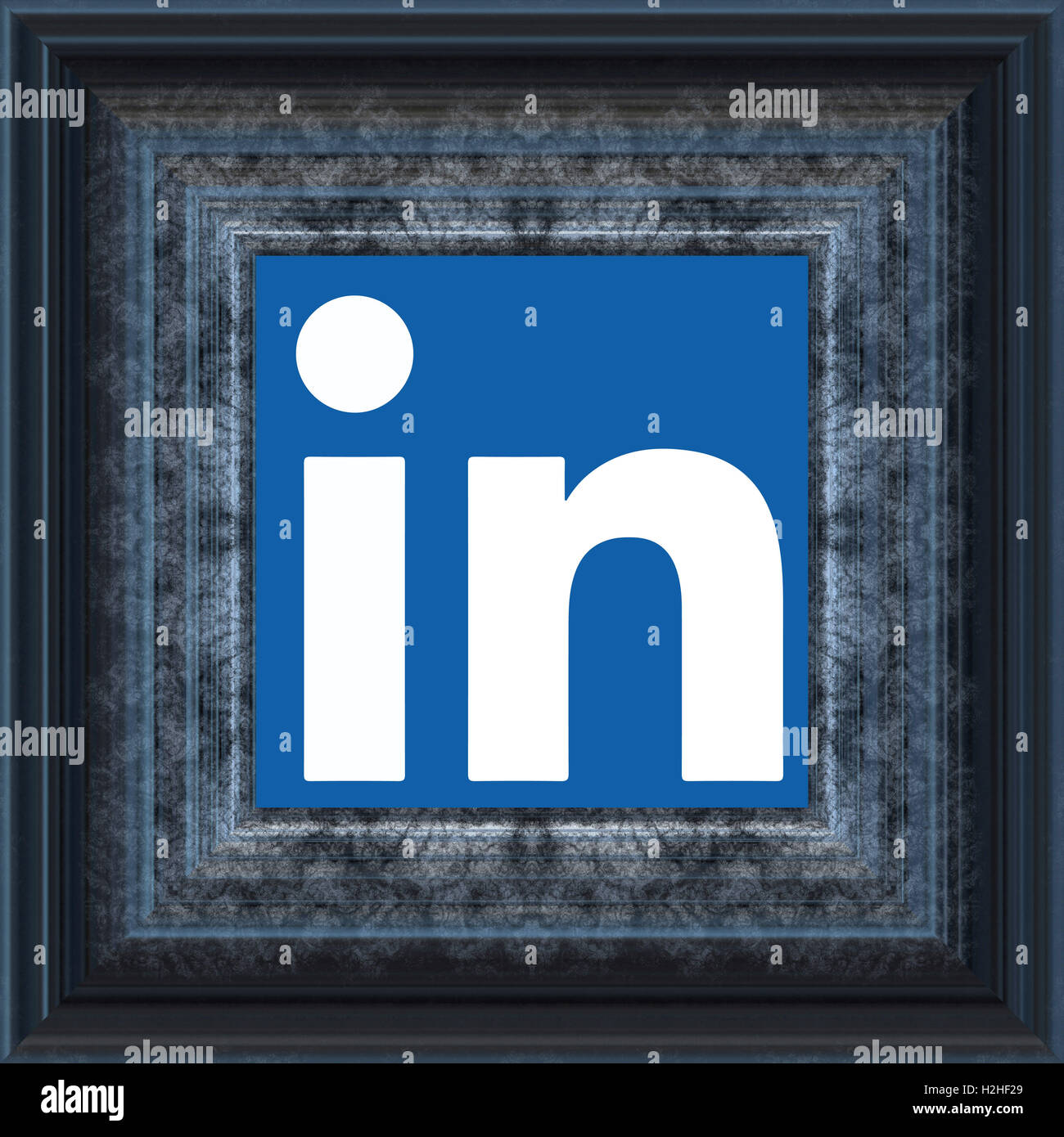 Linkedin logo framed Stock Photo - Alamy