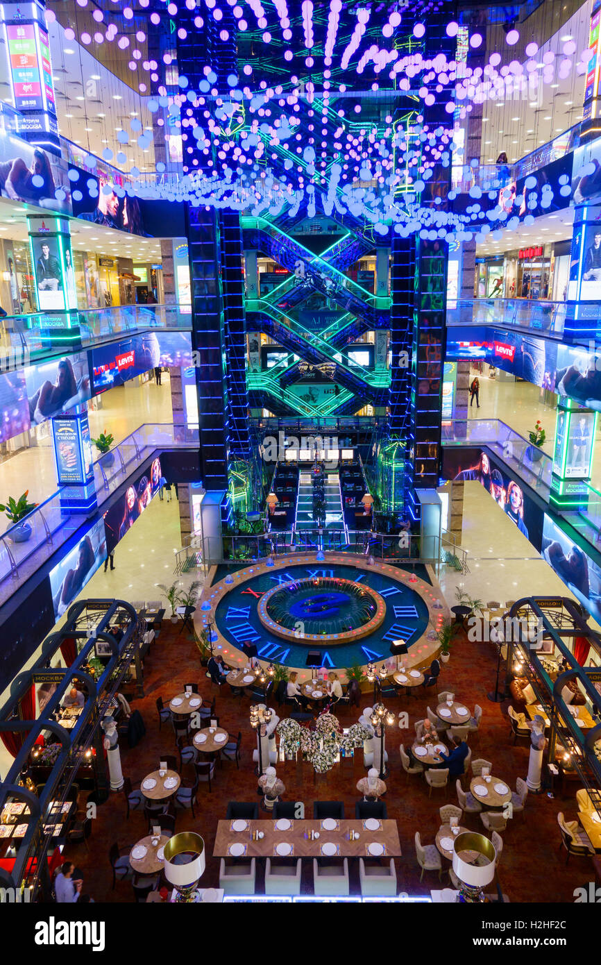 Interior of luxury Evropejskij mall in the city centre Stock Photo - Alamy