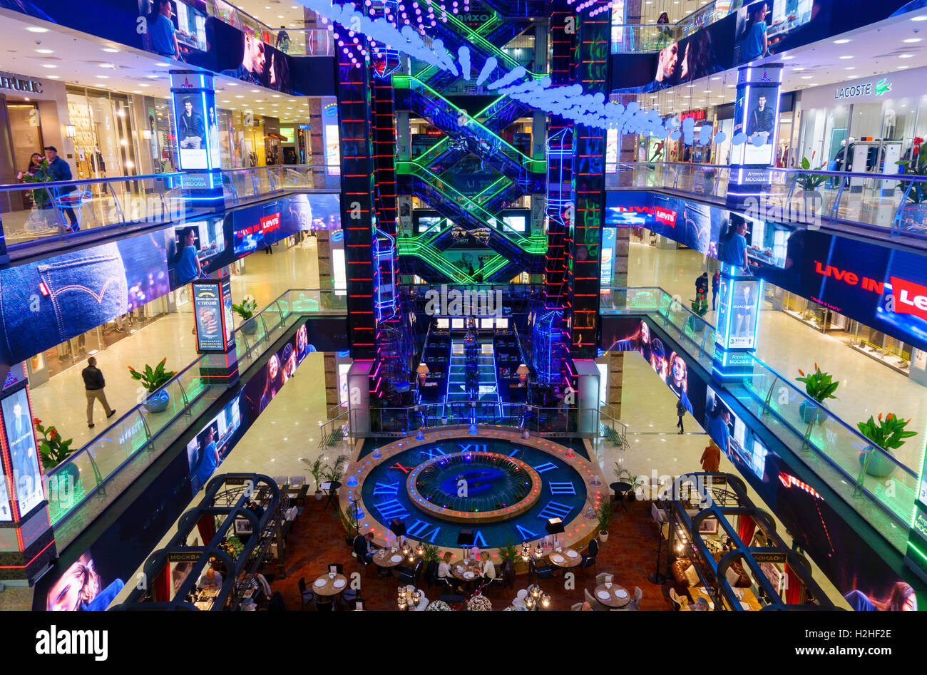 Interior of luxury Evropejskij mall in the city centre Stock Photo - Alamy