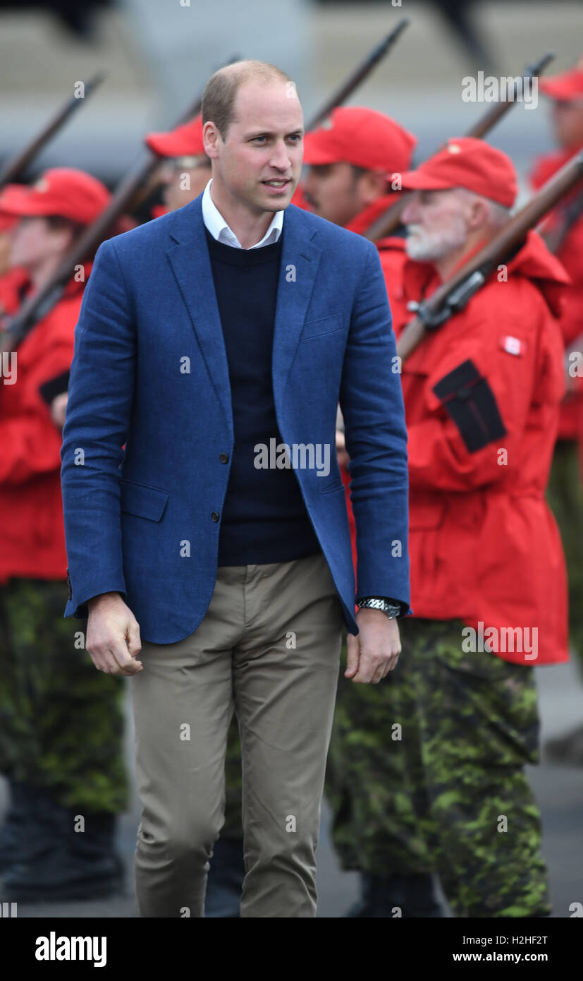 The Duke of Cambridge meets Canadian Rangers as he arrives with the ...