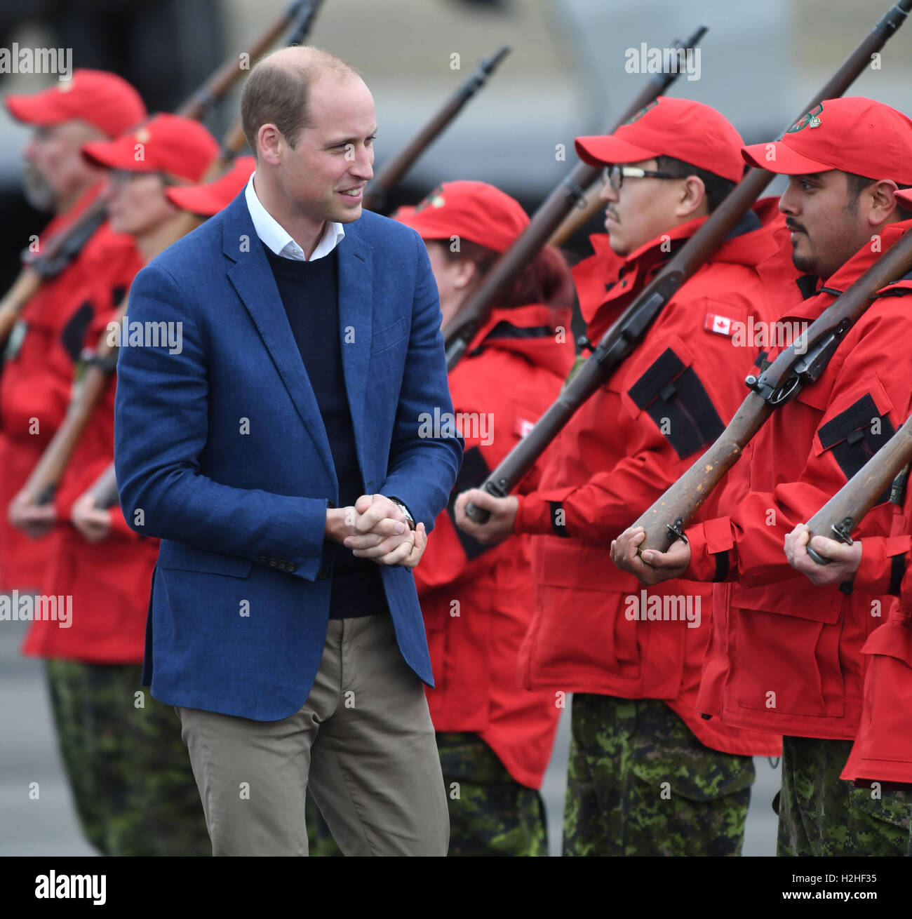 The Duke of Cambridge meets Canadian Rangers as he arrives with the ...