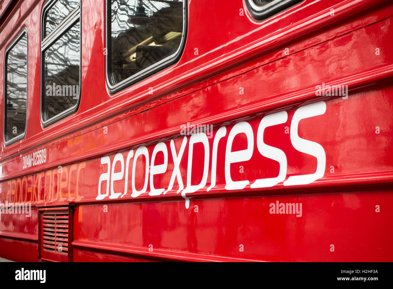 Aeroexpress logo on the train at Kievskiy station Stock Photo - Alamy