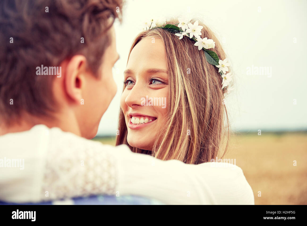 happy smiling young hippie couple outdoors Stock Photo - Alamy