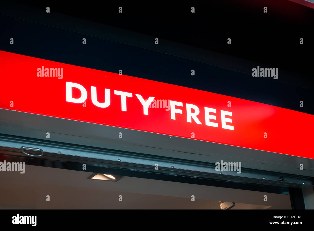 Duty free shop sign hi-res stock photography and images - Alamy