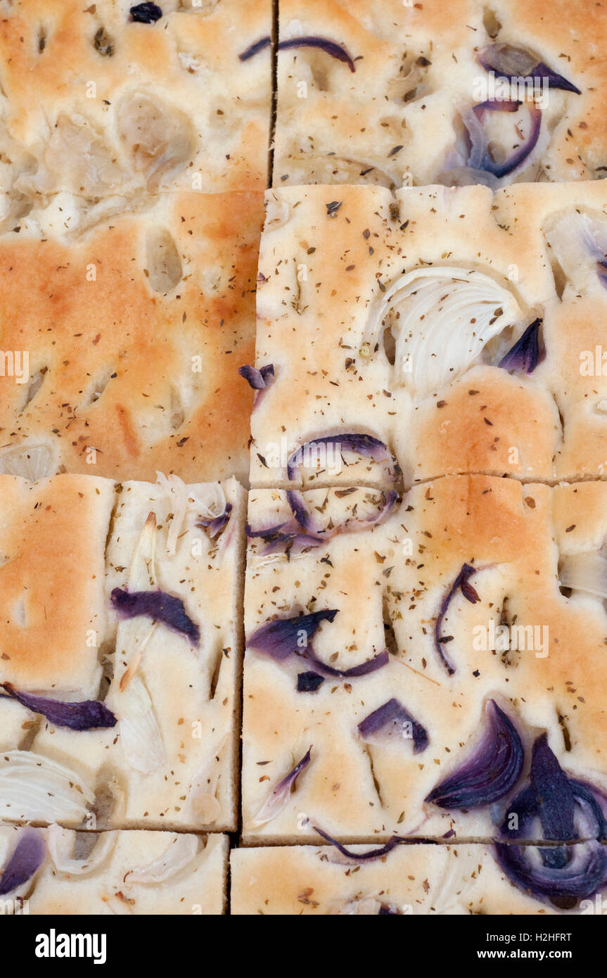 Ligurian Focaccia Bread called Focaccia alla Genovese whit Onion ...