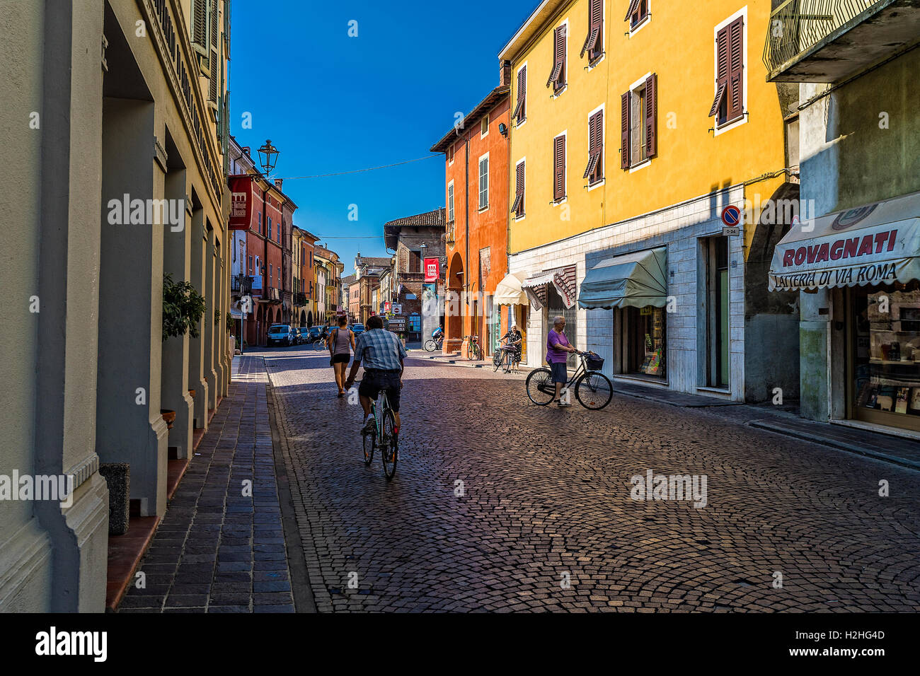 Italy Emilia Romagna Busseto - Via Roma Stock Photo - Alamy