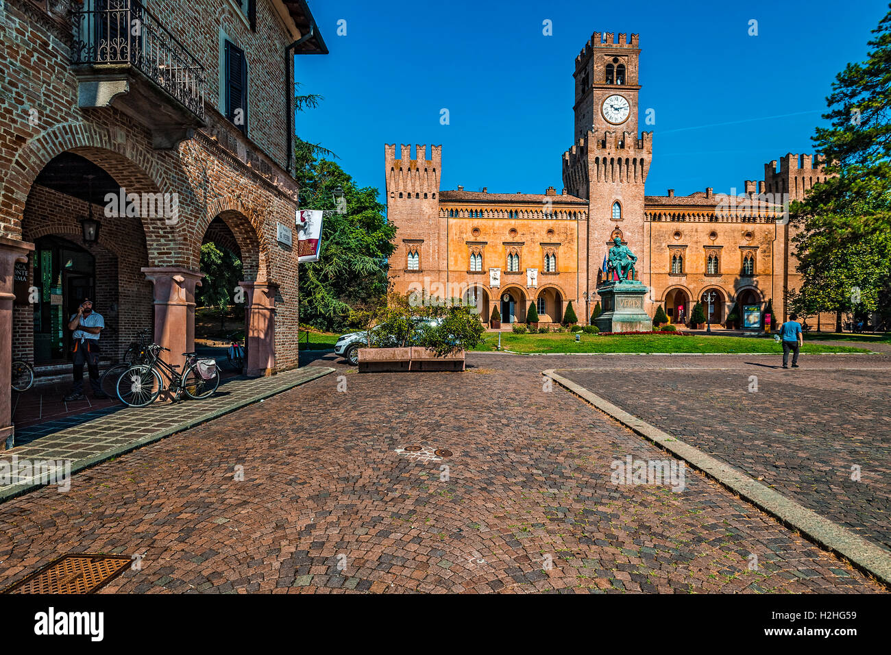 Italy Emilia Romagna Busseto Piazza Giuseppe Verdi - View with Rocca ...