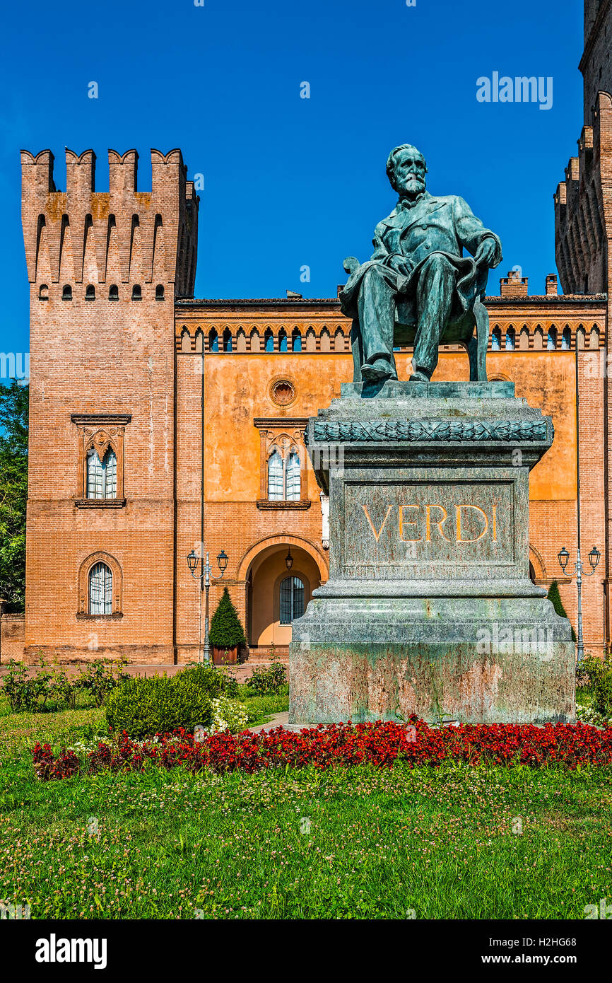 Italy Emilia Romagna Busseto Piazza Giuseppe Verdi - View with Rocca ...
