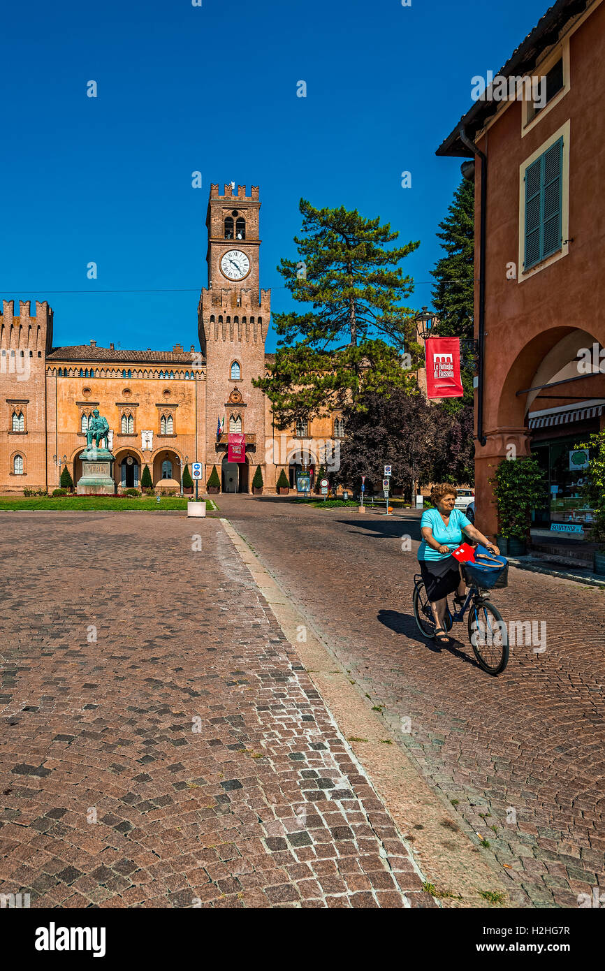 Italy Emilia Romagna Busseto Piazza Giuseppe Verdi - View with Rocca ...