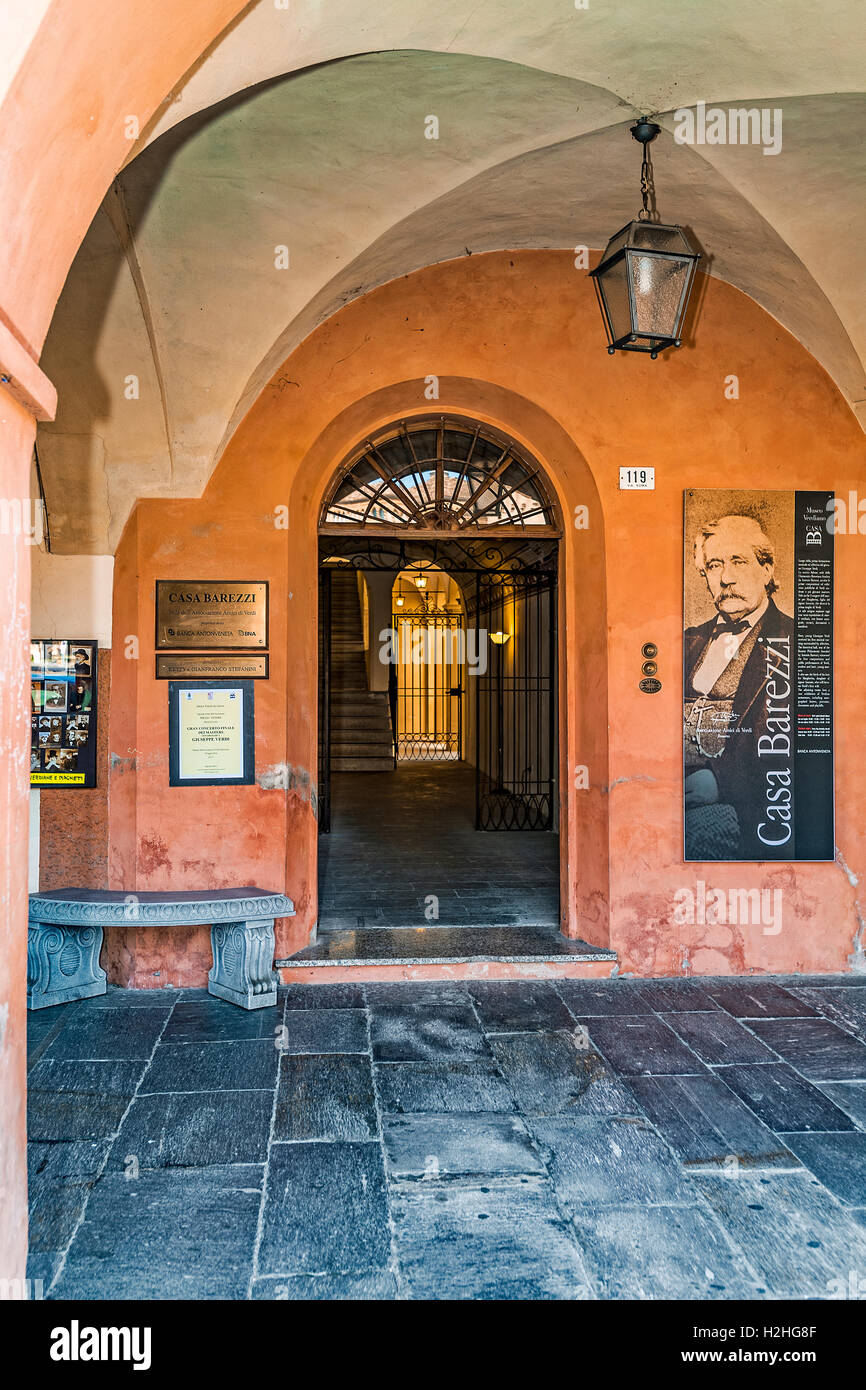 Italy Emilia Romagna Busseto- Via Roma - Casa Barezzi Stock Photo - Alamy