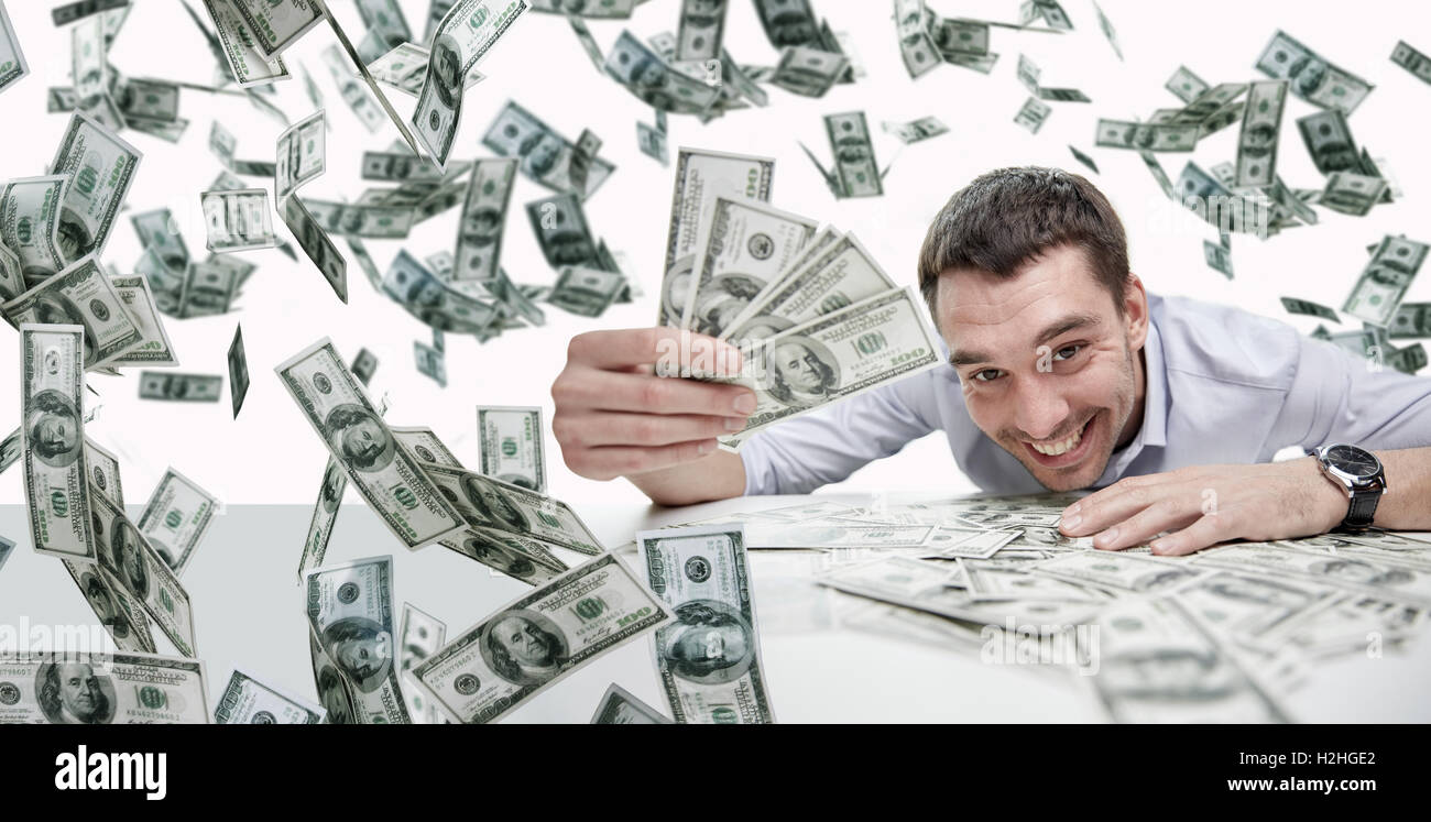 Greedy young businessman hi-res stock photography and images - Alamy