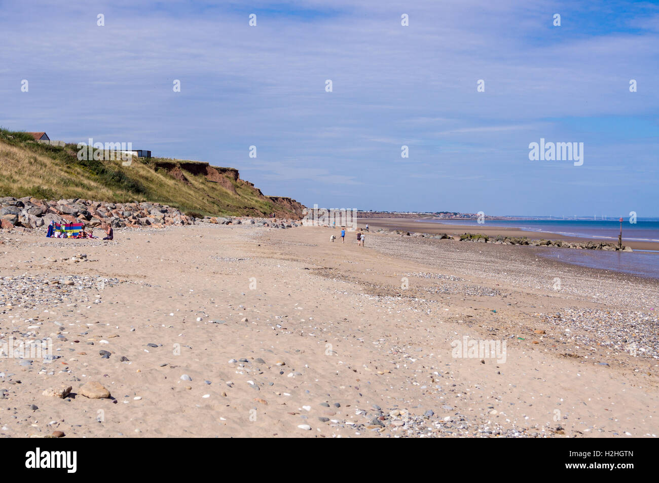 Mappleton beach, near Hornsea, East Riding, Yorkshire, England, showing ...