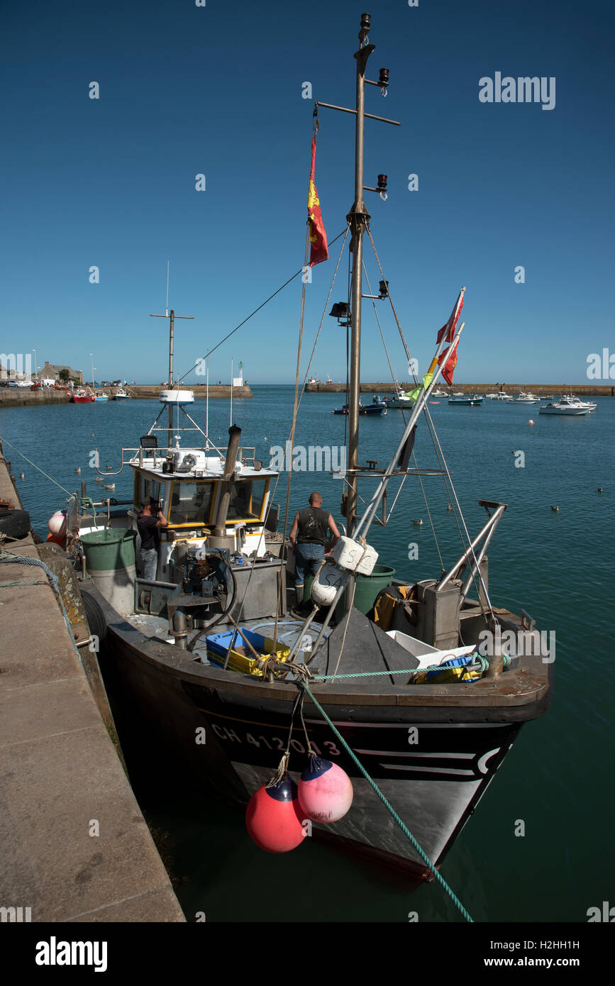 The coastal commune of Barfleur in Normandy northwest France.Fishermen ...