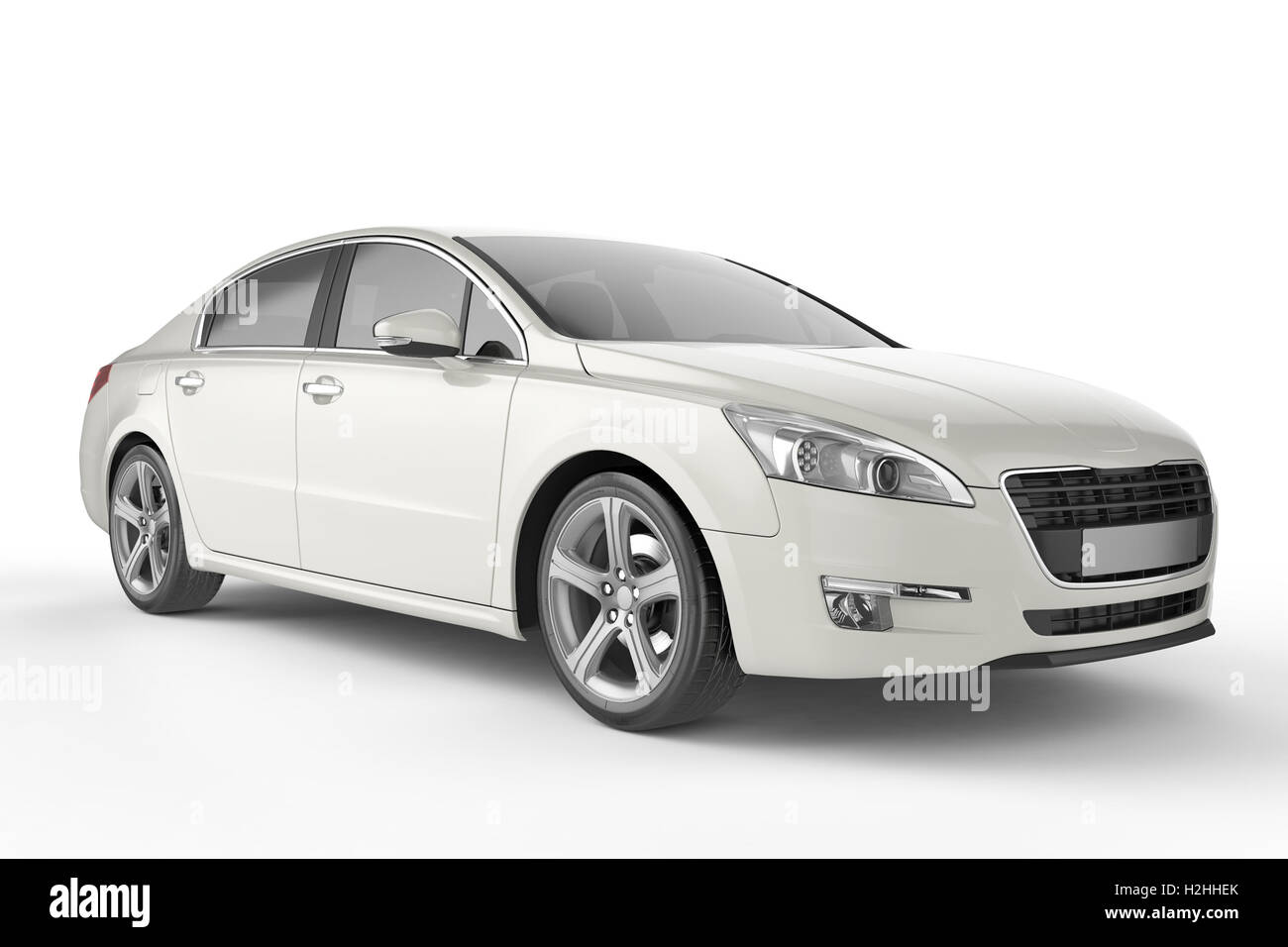 City car with blank surface for your creative design. 3D illustration ...