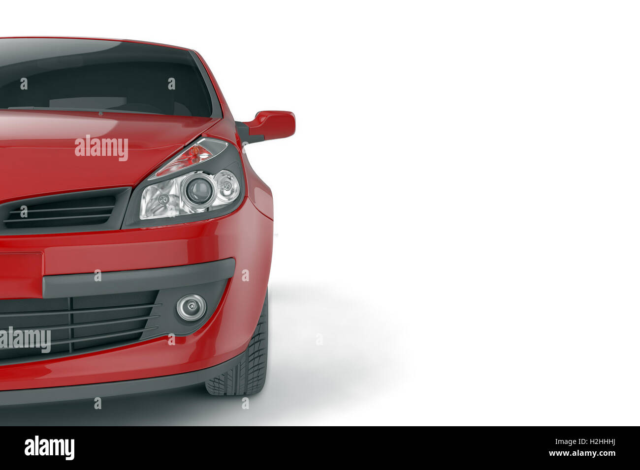 City car with blank surface for your creative design. 3D illustration ...
